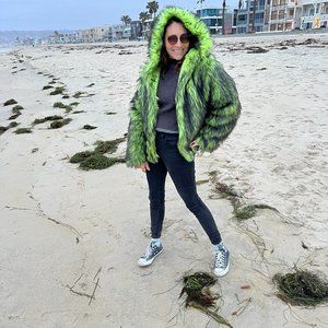 Jelly Stanchina | Jackets & Coats | One Of A Kind Neon Green W Black ...